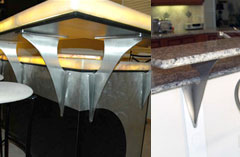 floating countertop brackets, elevated countertop brackets, floating ...